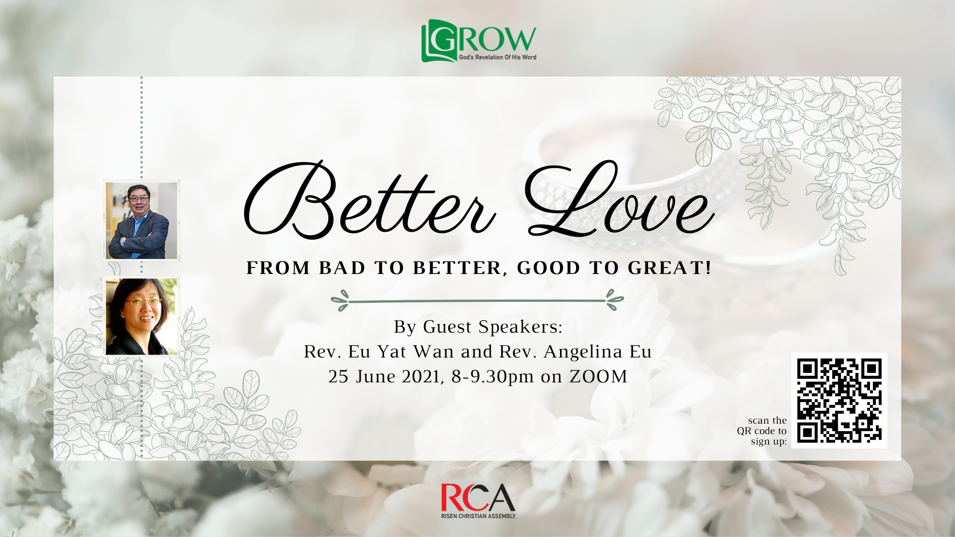 GROW Class- Family- Marriage seminar – Better Love – From Bad to Better, Good to Great! – Risen ...